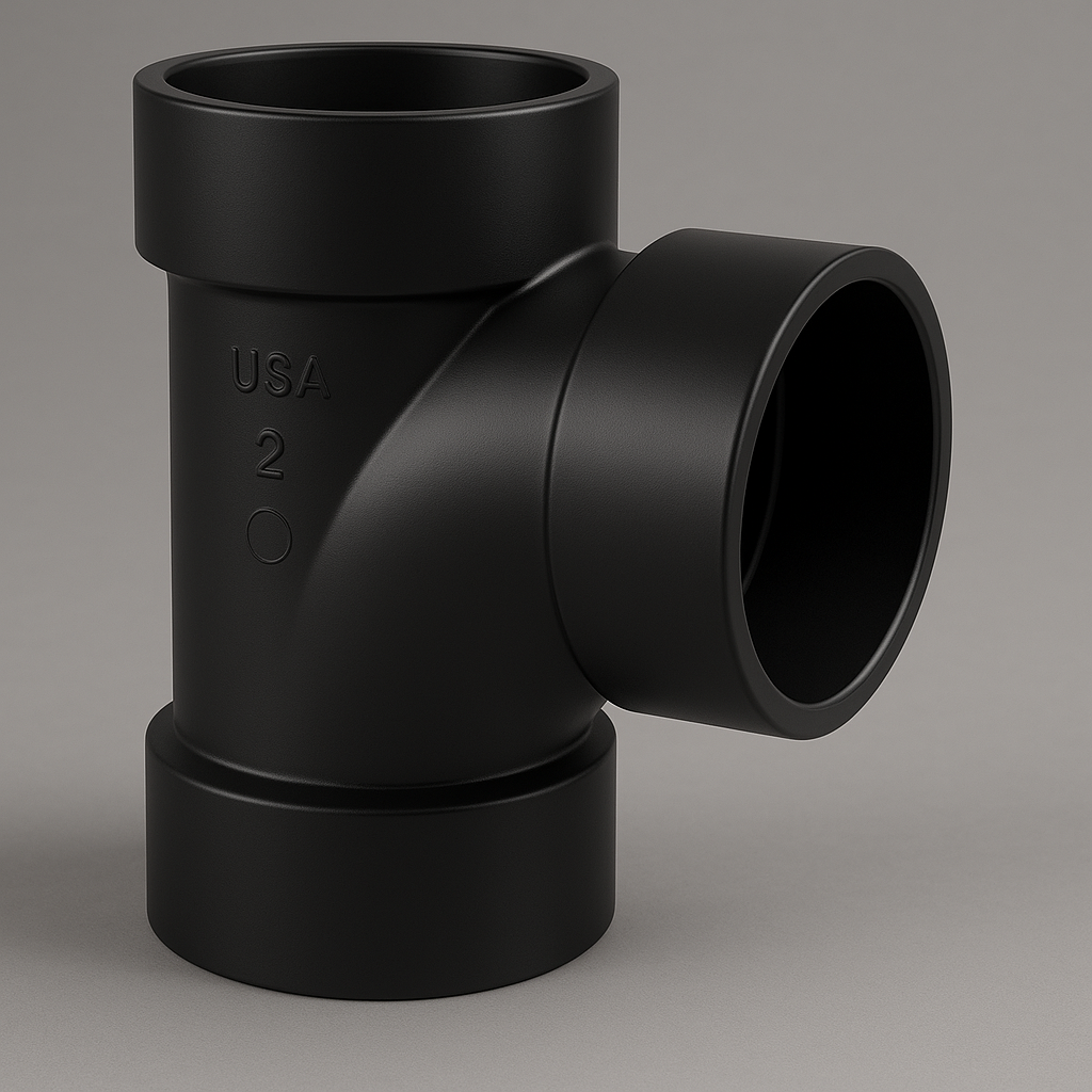 LESSO ABS Sanitary Tee – Hub x Hub x Hub DWV Fitting | 1 1/2" & 2 ...