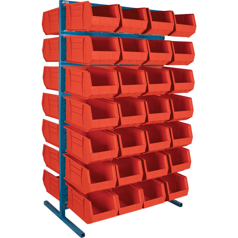 Double-Sided Stationary Bin Rack, 36" W x 24" D x 61" H, 56 Bins – Home ...